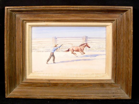 Bonhams : Leonard Howard Reedy (American 1899-1956) Roping a Wild One ...
