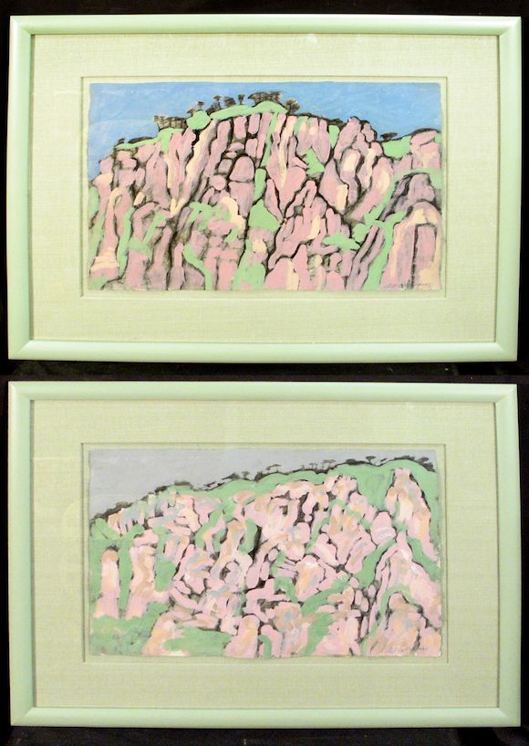 Bonhams : Adolfo Riestra (Mexican 1944-1989) Tepozteco (triptych) each ...