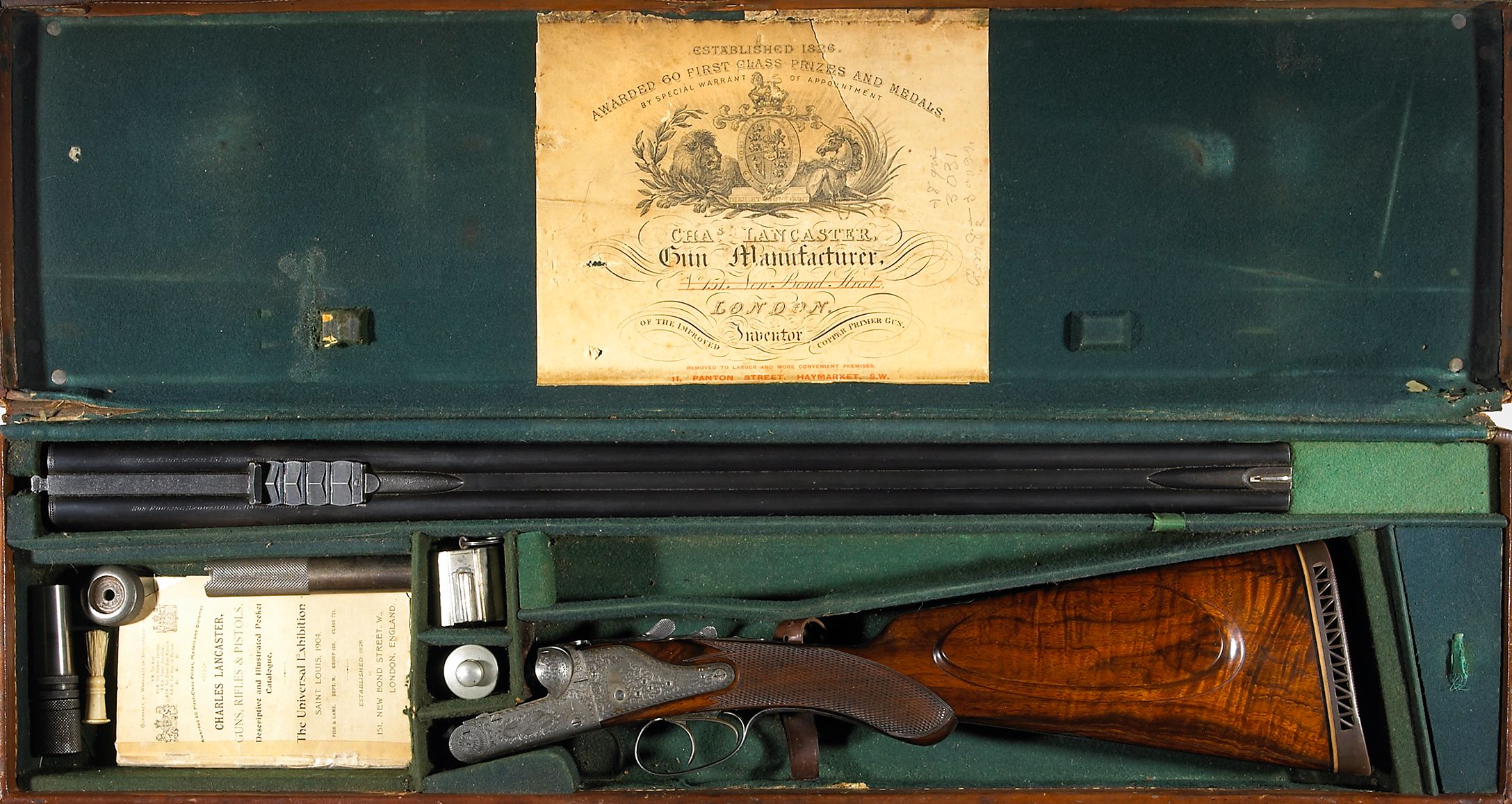 A .375 Charles Lancaster sidelock ejector double rifle owned by Elmer ...