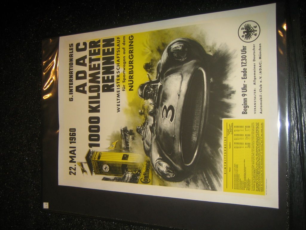 Bonhams Cars : A poster for the 1960 Nurburgring 1000Km race, 33 x 23½in