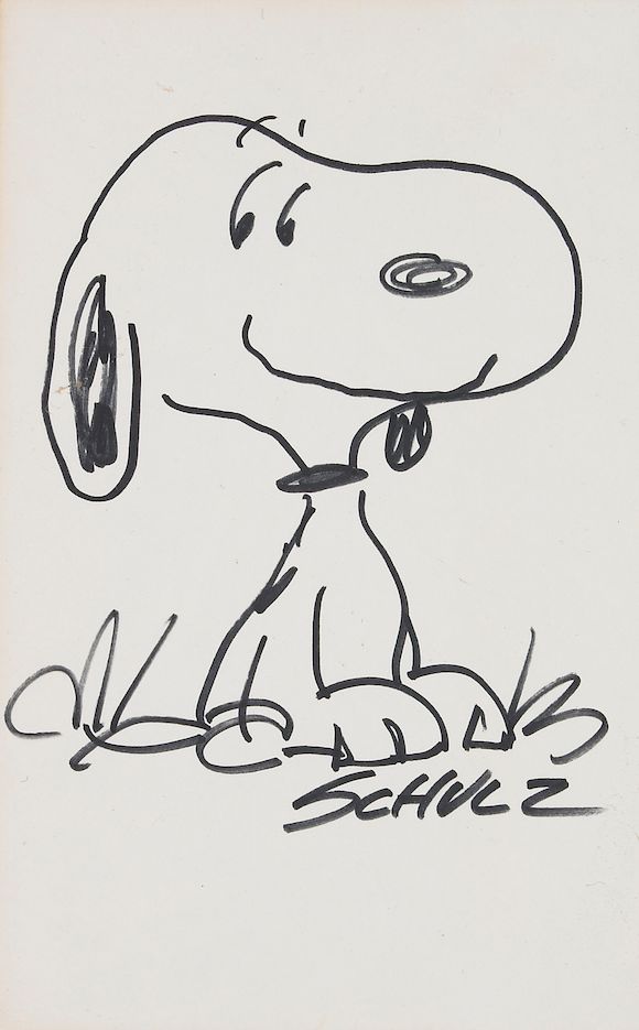 Bonhams : A Charles Schulz drawing of Snoopy