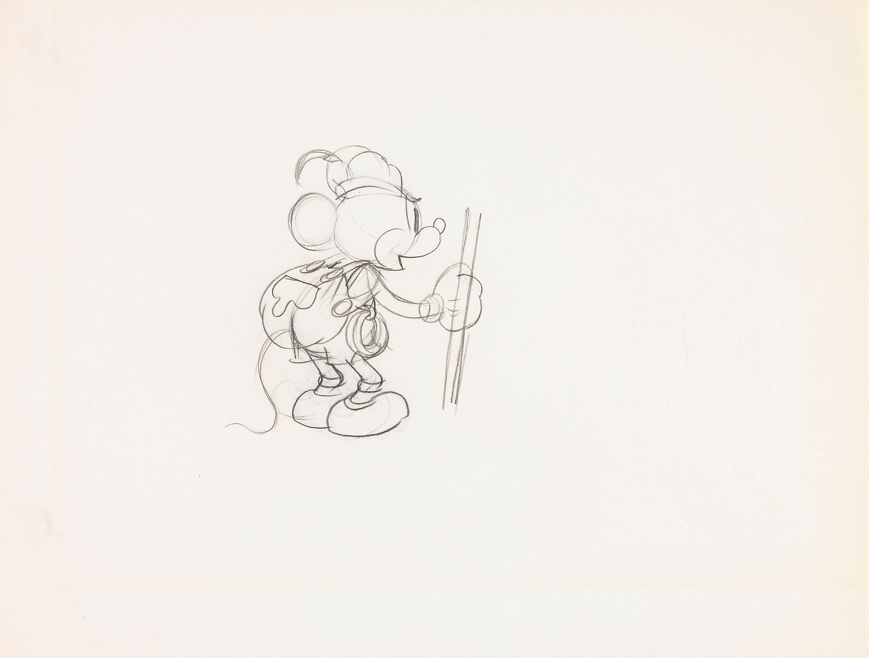 Seven Walt Disney early drawings of Mickey Mouse from various films ...