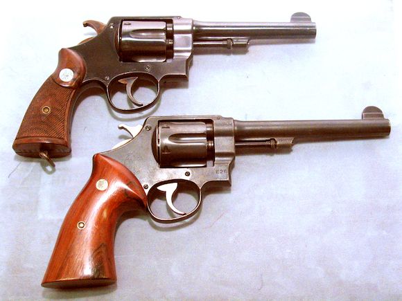 Bonhams : A lot of two Smith & Wesson double action military revolvers