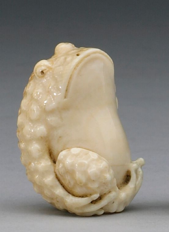 Bonhams : An ivory study of a seated toad
