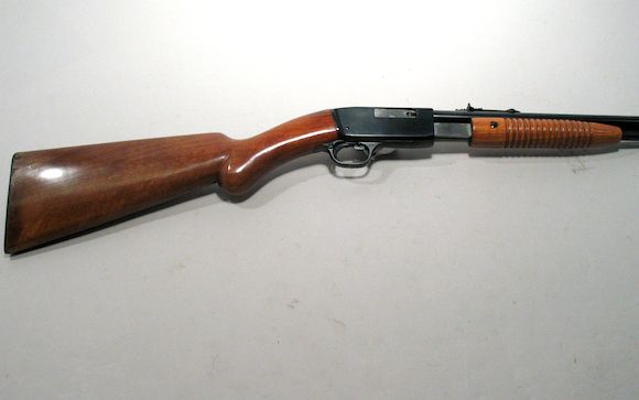 Bonhams : An FN Browning .22 caliber Trombone Model slide action rifle