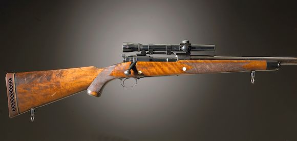 Bonhams : A .375 Magnum Winchester pre-war Model 70 Super Grade bolt ...