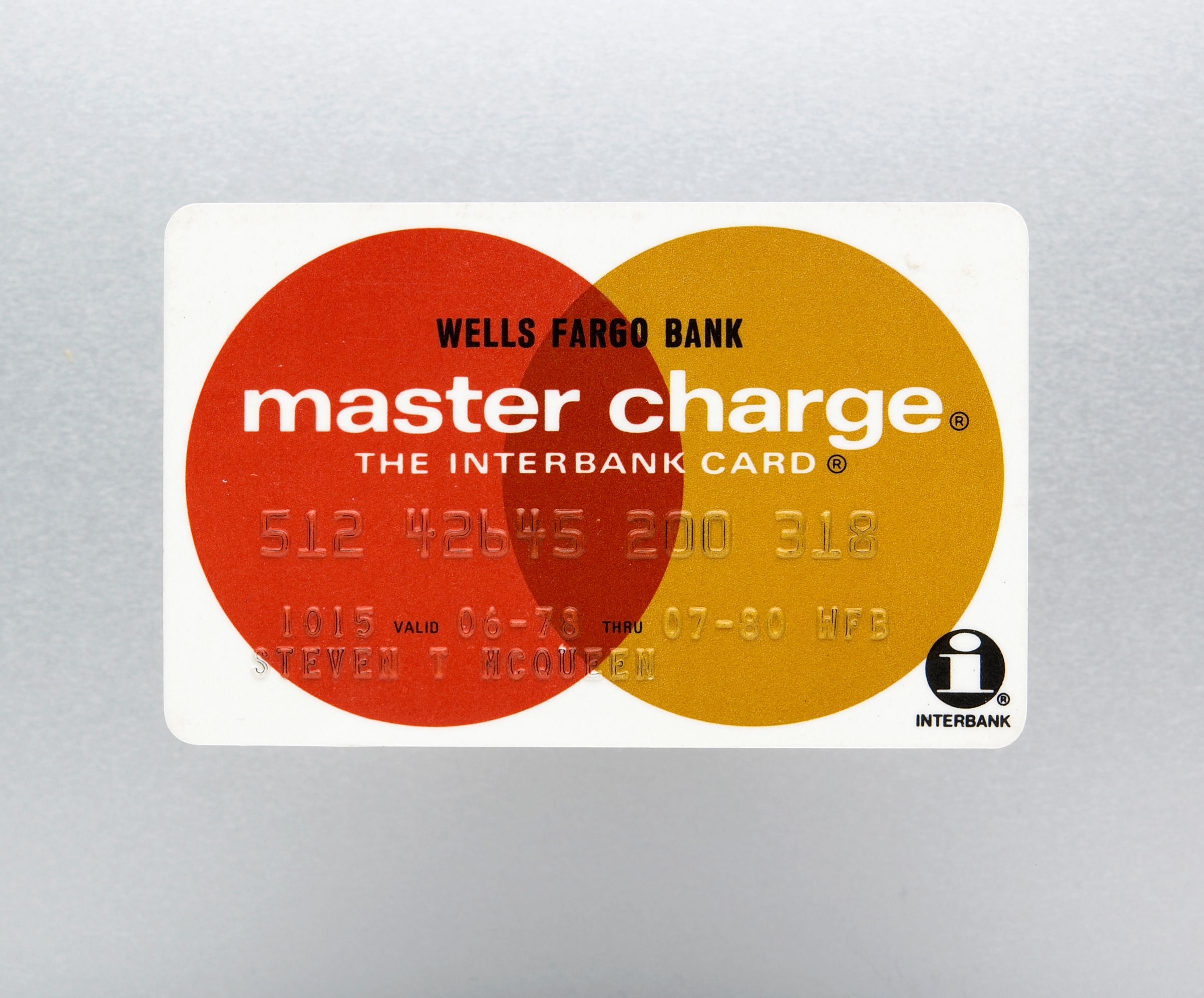 Bonhams Cars : A Wells Fargo Bank Master Charge credit card 2½ x 3½in