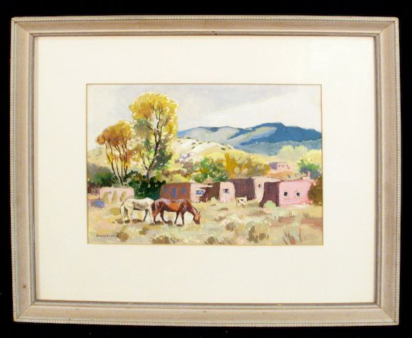 Bonhams : Paul Coze-Dabija (American 1903-1974) Horses Grazing by ...