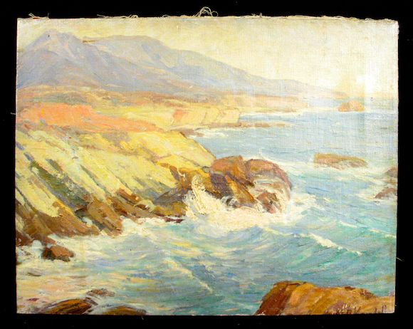 Bonhams : Marie B. Kendall (American 1885-1953) A Rocky Seascape 15 x ...