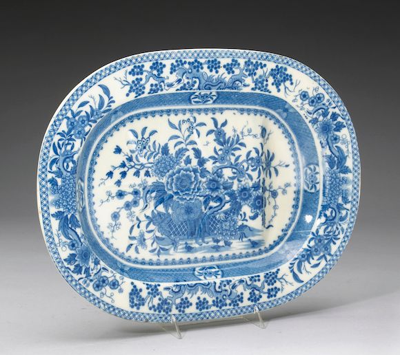 Bonhams : An English creamware blue and white transfer printed well-and ...