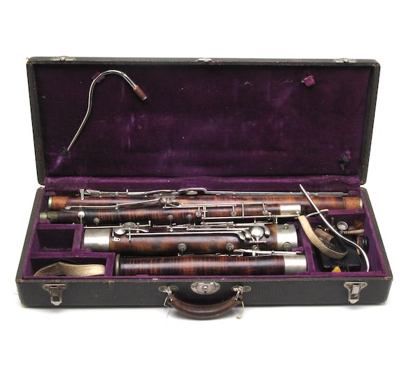 Bonhams : A silver plated rosewood oboe by Hecke Biebrich D.R.G.M.N. in ...
