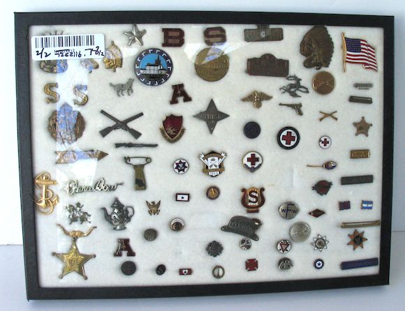 Bonhams : A enamel grouping of stylized push pins