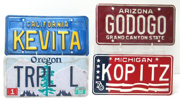Bonhams : A collection of vanity license plates