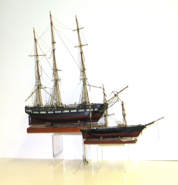 Bonhams : Two full hull wooden models of the frigates 'CYCLOPS' and ...