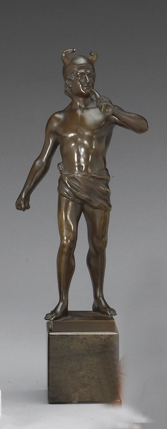 Bonhams : A German patinated bronze figure of a Viking