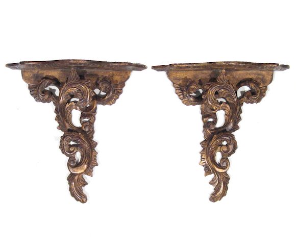 Bonhams : A pair of Italian Rococo style brackets