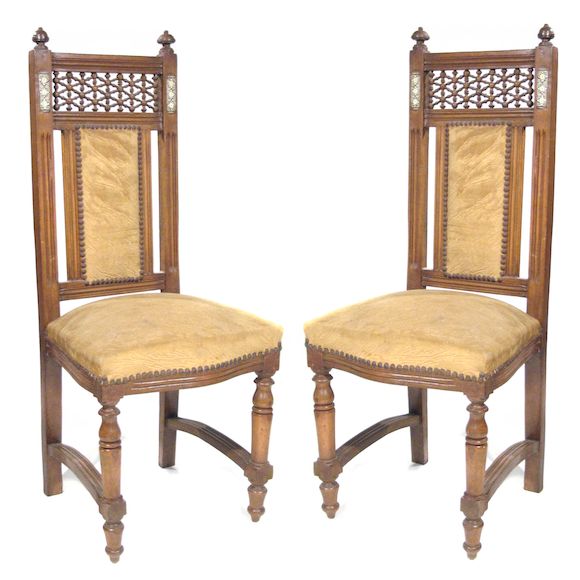 Bonhams : A set of eight Moorish dining chairs