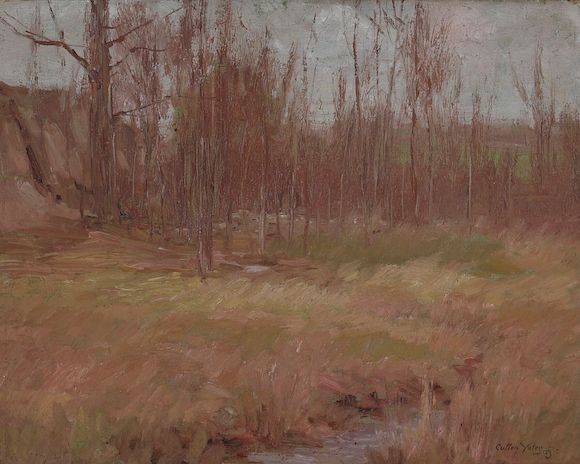 Bonhams : Cullen Yates (1866-1945) A Stream through Birch Trees, 1903 ...