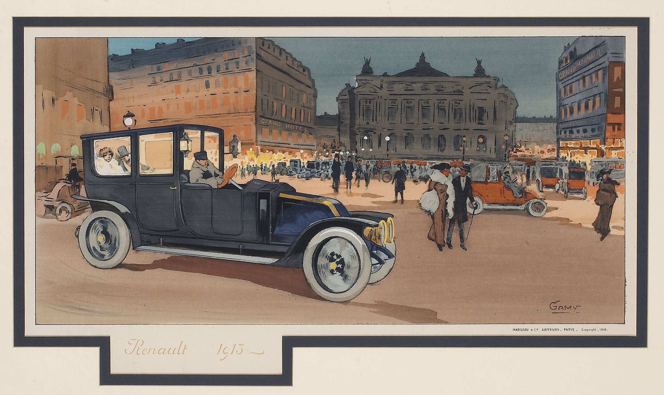 Bonhams Cars : 'Renault 1913', after Gamy (Marguerite Montaut), 40 x 24in