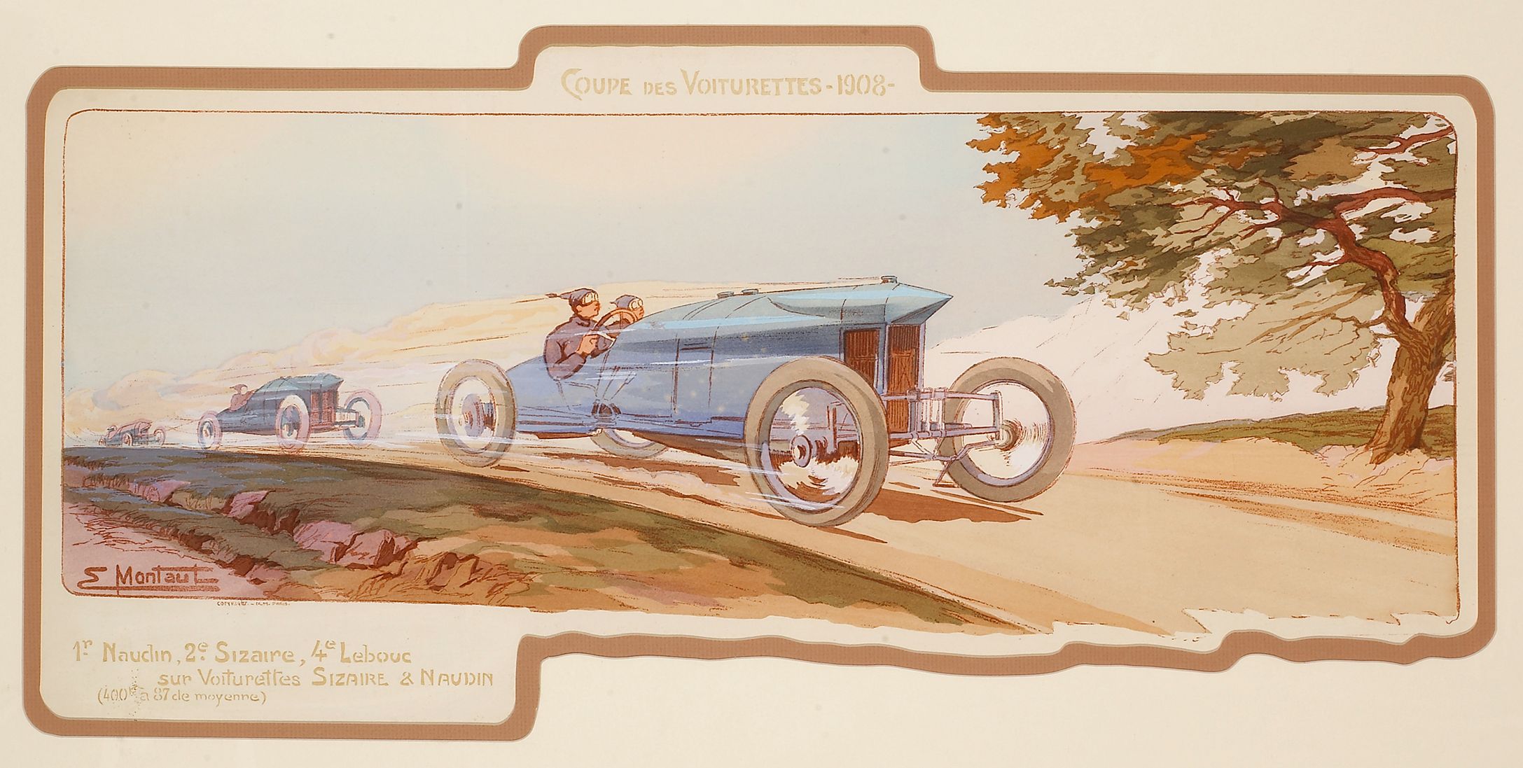 Bonhams Cars : 'Coupe des Voiturettes-1908' after Ernest Montaut (1879 ...