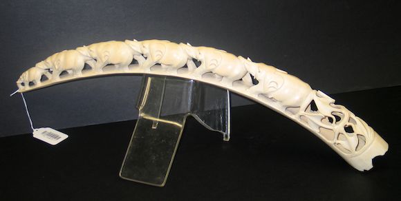 Bonhams : An African ivory elephant bridge