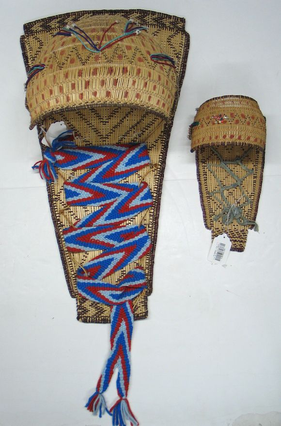 Bonhams : A Mono basketry cradle and a model cradle
