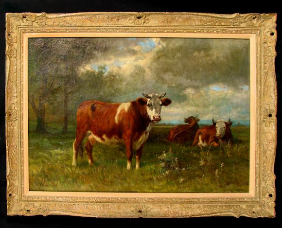 Bonhams : Robert Atkinson Fox (American 1860-1935) Cattle in a Meadow ...