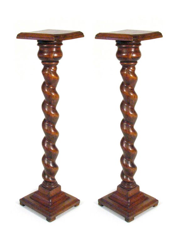 Bonhams : A pair of spirally turned columns