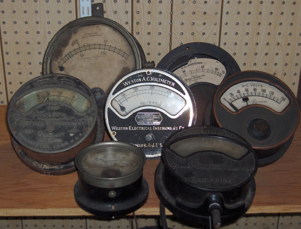 Bonhams Cars : A collection of seven electrical measuring gauges,