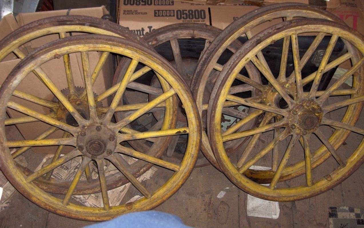 Bonhams Cars : A group of four 29 inch Stanley wheels,