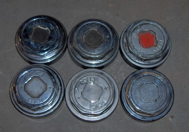 Bonhams Cars : A collection of six Rolls-Royce hub caps,