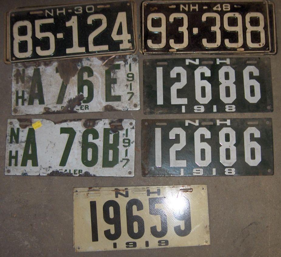 Bonhams Cars : A quantity of New Hampshire motor vehicle number plates,