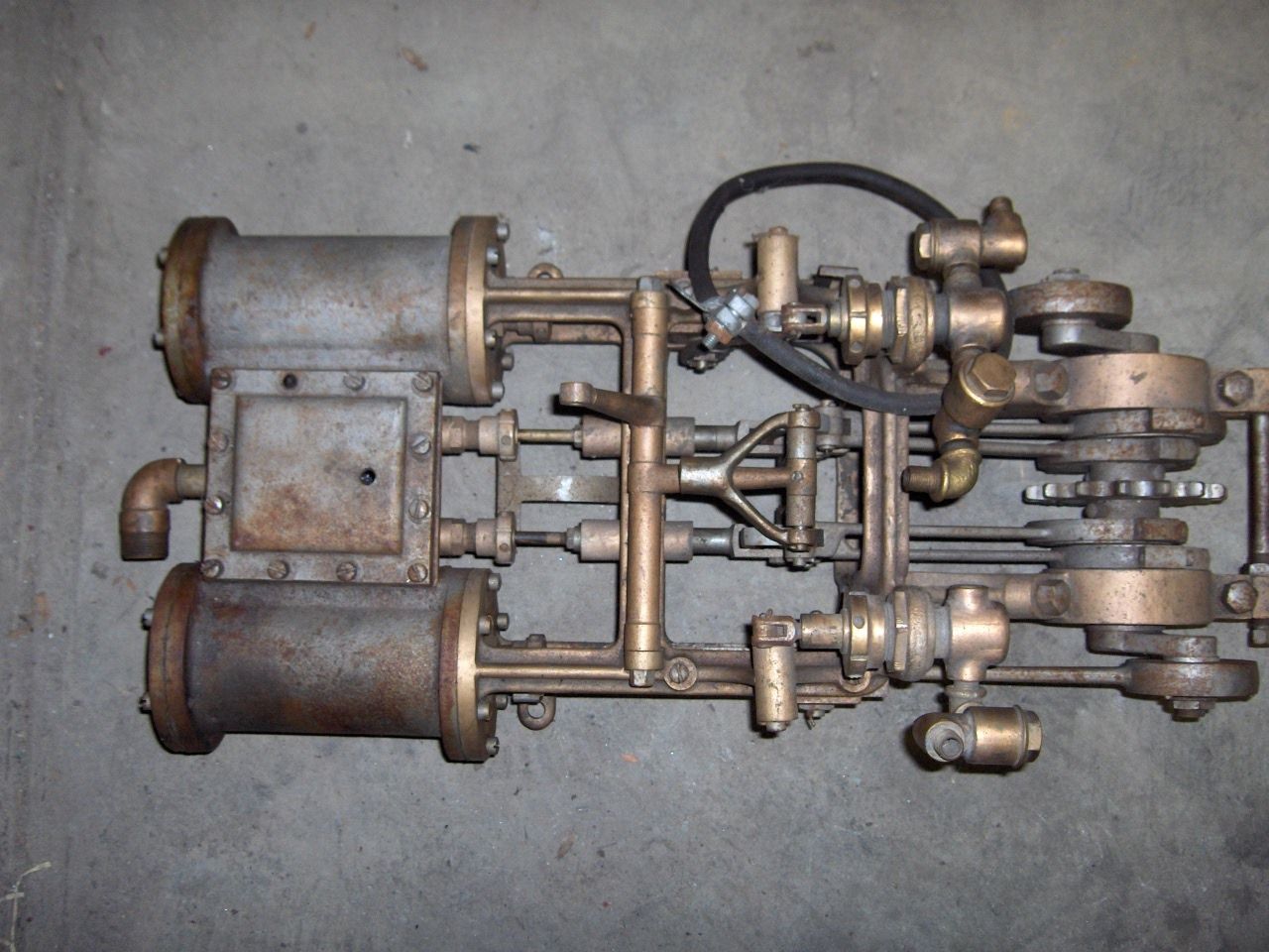 Bonhams Cars : A two cylinder steam engine, 30in long overall