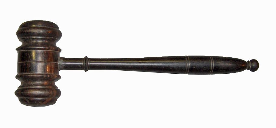 Bonhams Cars : An auctioneer's gavel, 9½in long