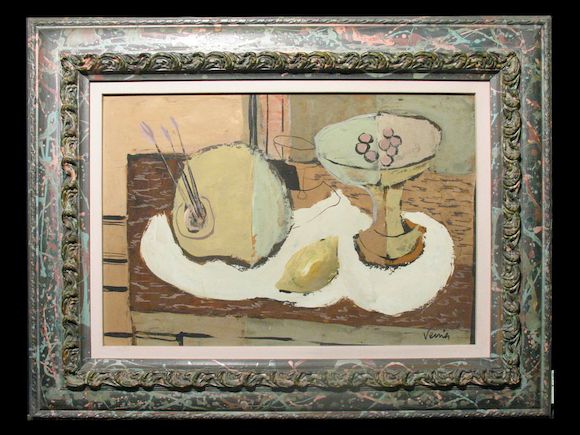 Bonhams : Maurice Verrier (French b.1917) A Still Life with Palette and ...