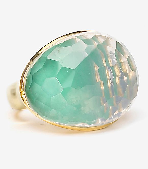 Bonhams : A chrysoprase, girasol quartz and eighteen karat gold ring