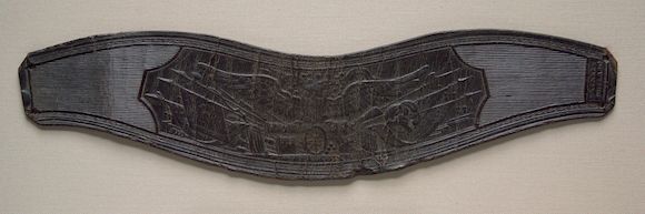 Bonhams : An American military embossed leather neck stock by E. Kinsey