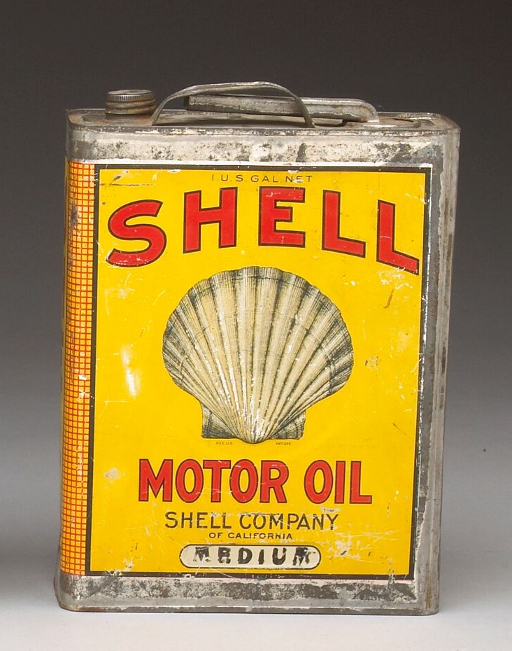 Bonhams Cars : A good Shell Motor Oil one gallon can,
