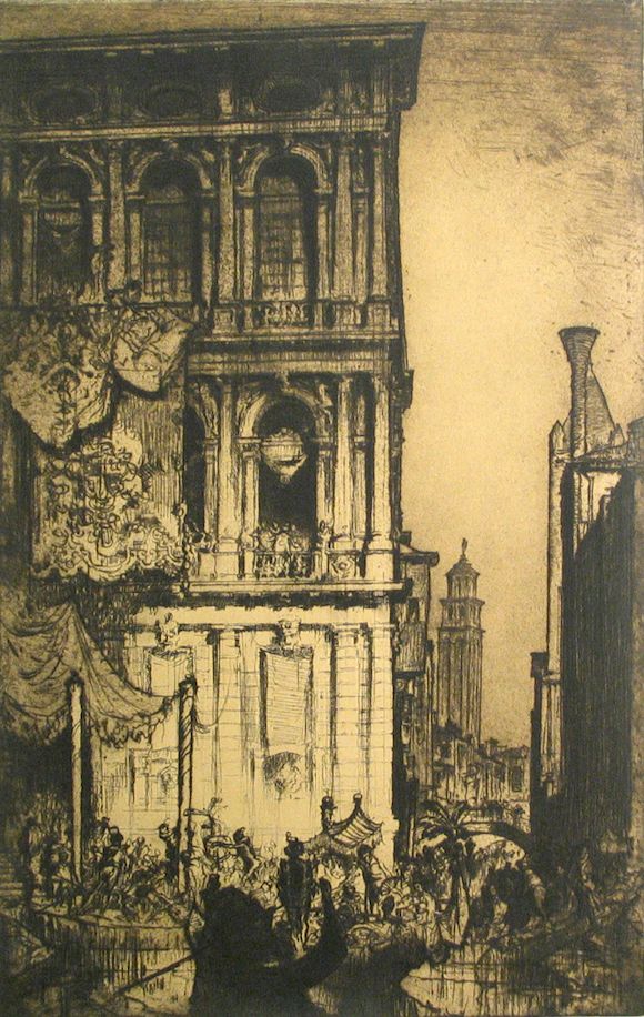 Bonhams : Sir Frank Brangwyn; Browning's House, Venice; Wash-Houses, Parthenay; (2)
