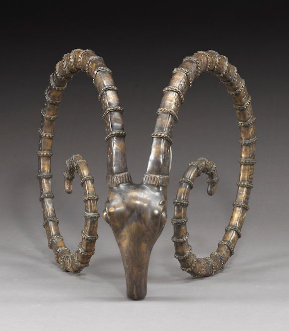 Bonhams : A Continental patinated bronze antelope head
