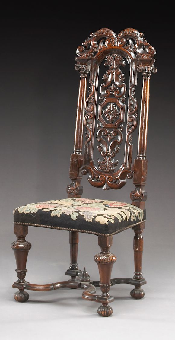 Bonhams : A Flemish Baroque style walnut side chair