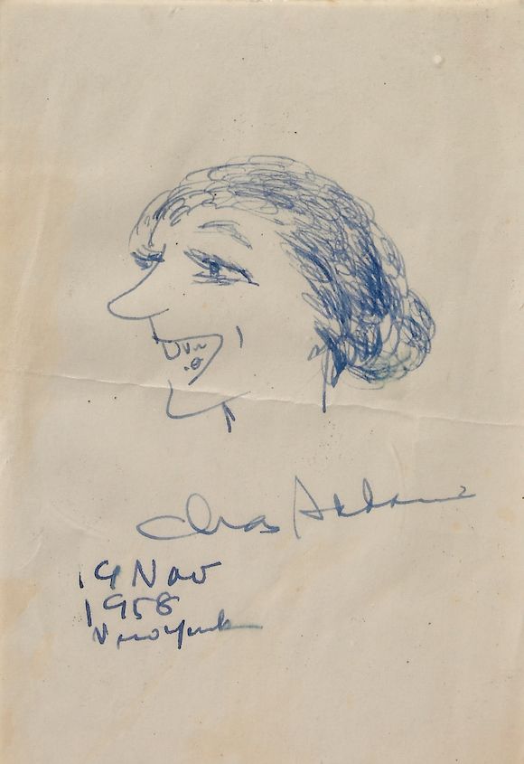 Bonhams : A signed sketch by Charles Addams