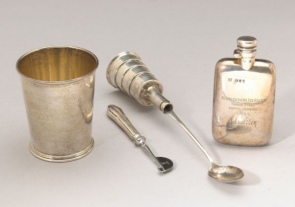 Bonhams : Victorian Silver Flask as a Trophy, Etc.