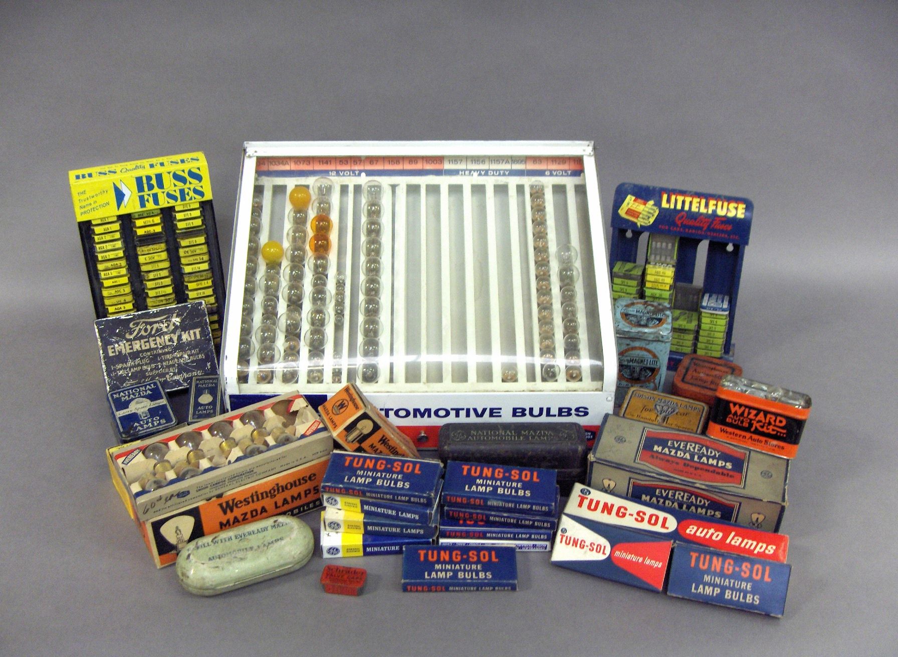 Bonhams Cars : A good collection of a bulb sales cabinet, new/old stock ...