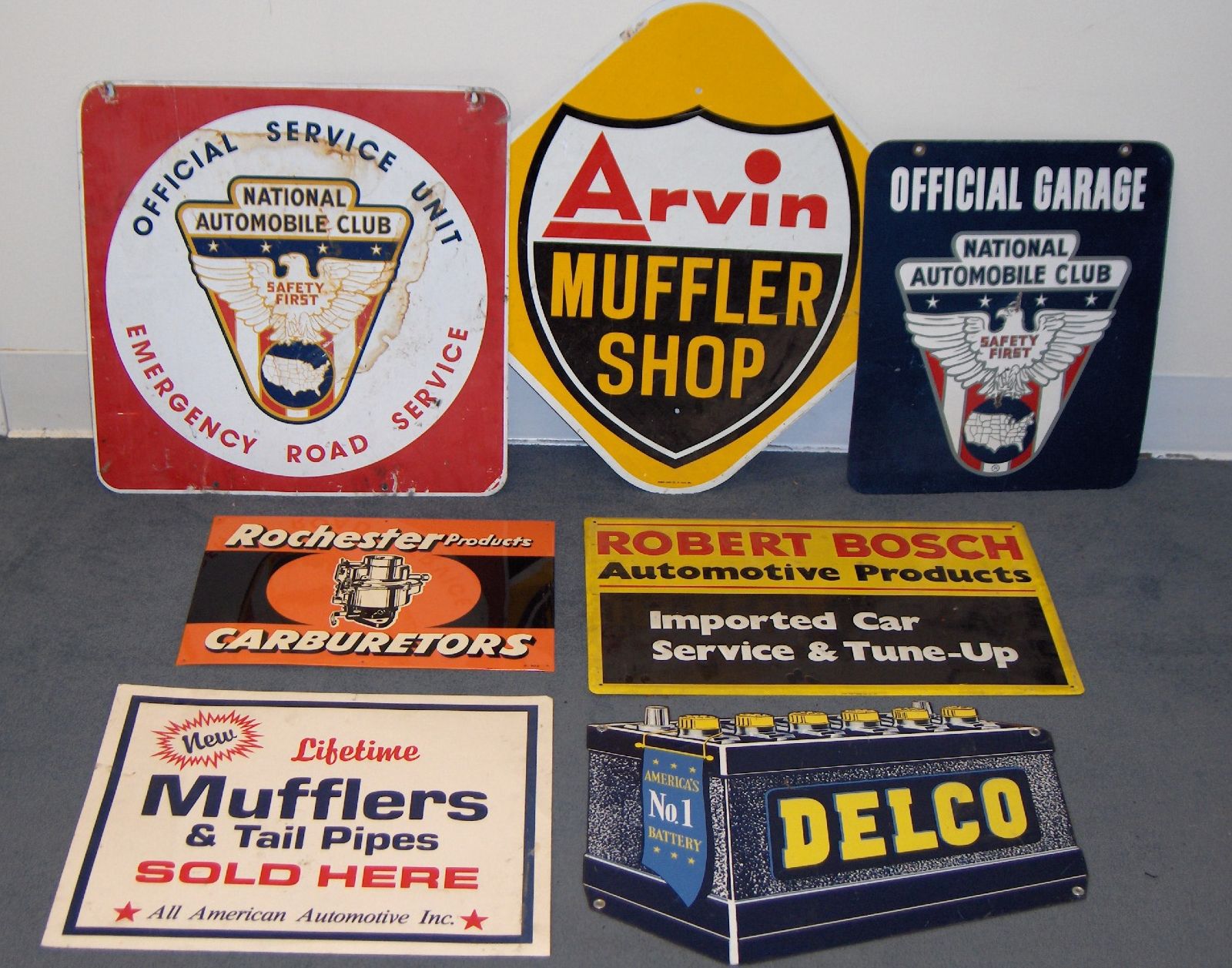 Bonhams Cars : A group of seven assorted signs,