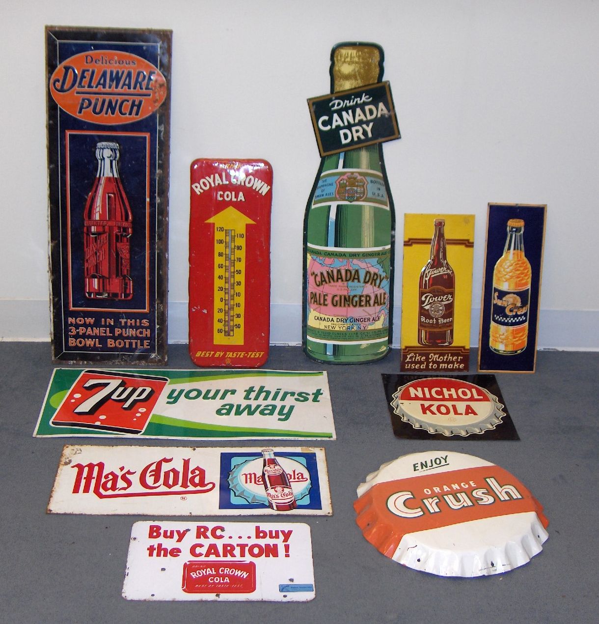 Bonhams Cars : An assortment of commercial advertising signs, the ...