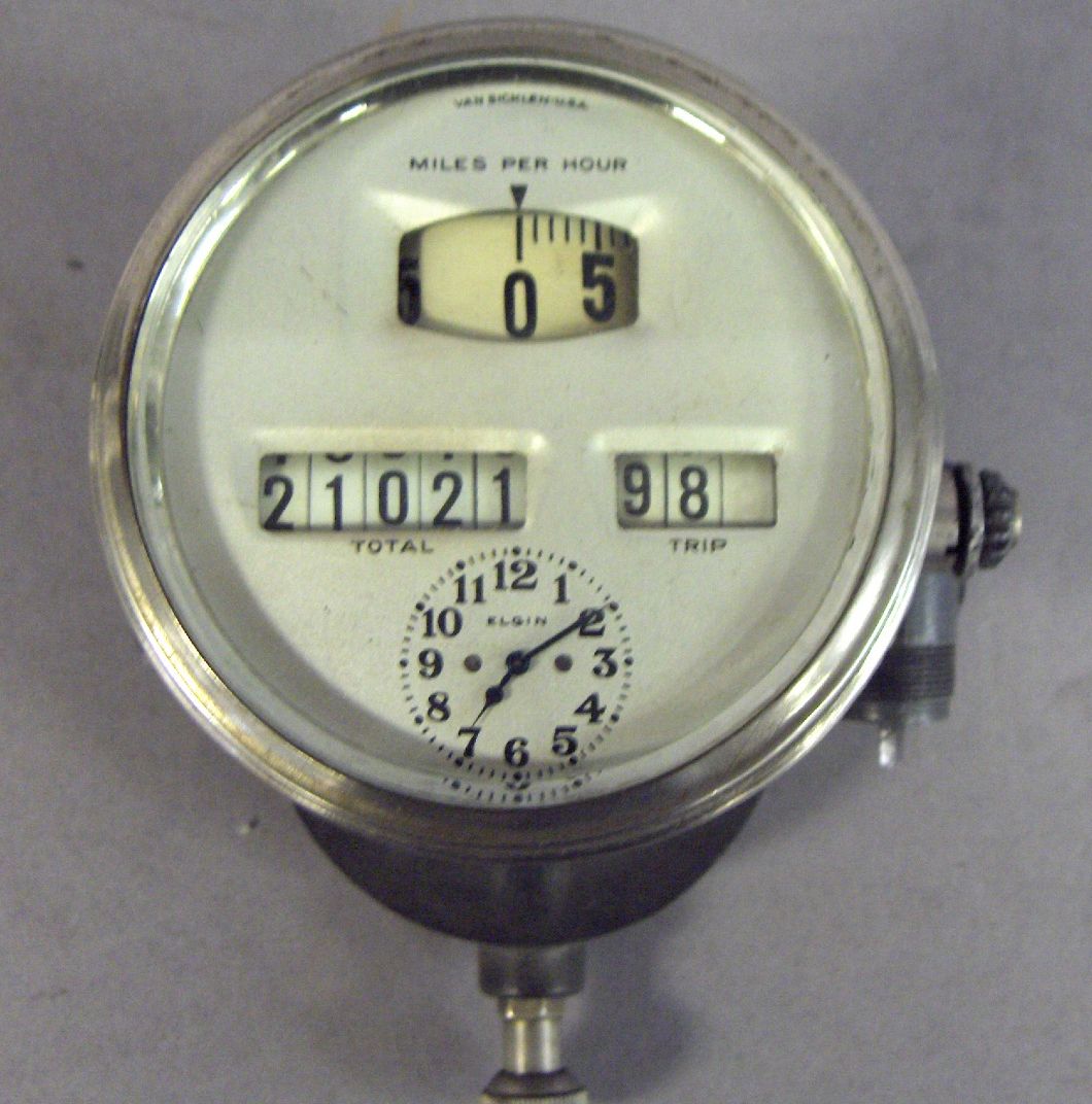 Bonhams Cars : A good Van Sicklen combination speedometer and clock ...