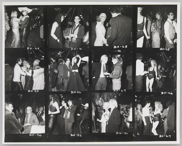 Bonhams : A group of photographic contact sheets from Studio 54 showing ...