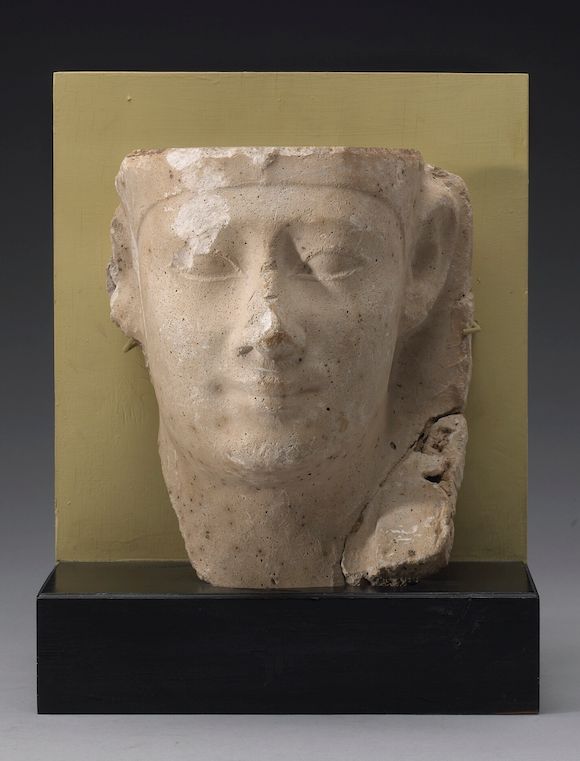 Bonhams : An Egyptian limestone head