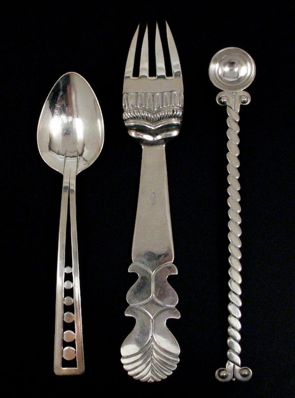 Bonhams : Mexican Sterling Group of Flatware Serving Pieces
